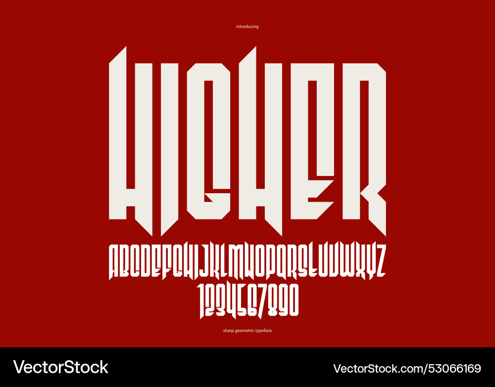 Sharp and bold tall gothic font for logo creation Vector Image