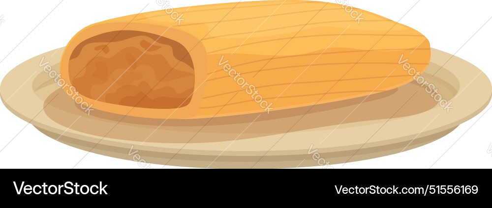 Single tamale served on a plate mexican Royalty Free Vector