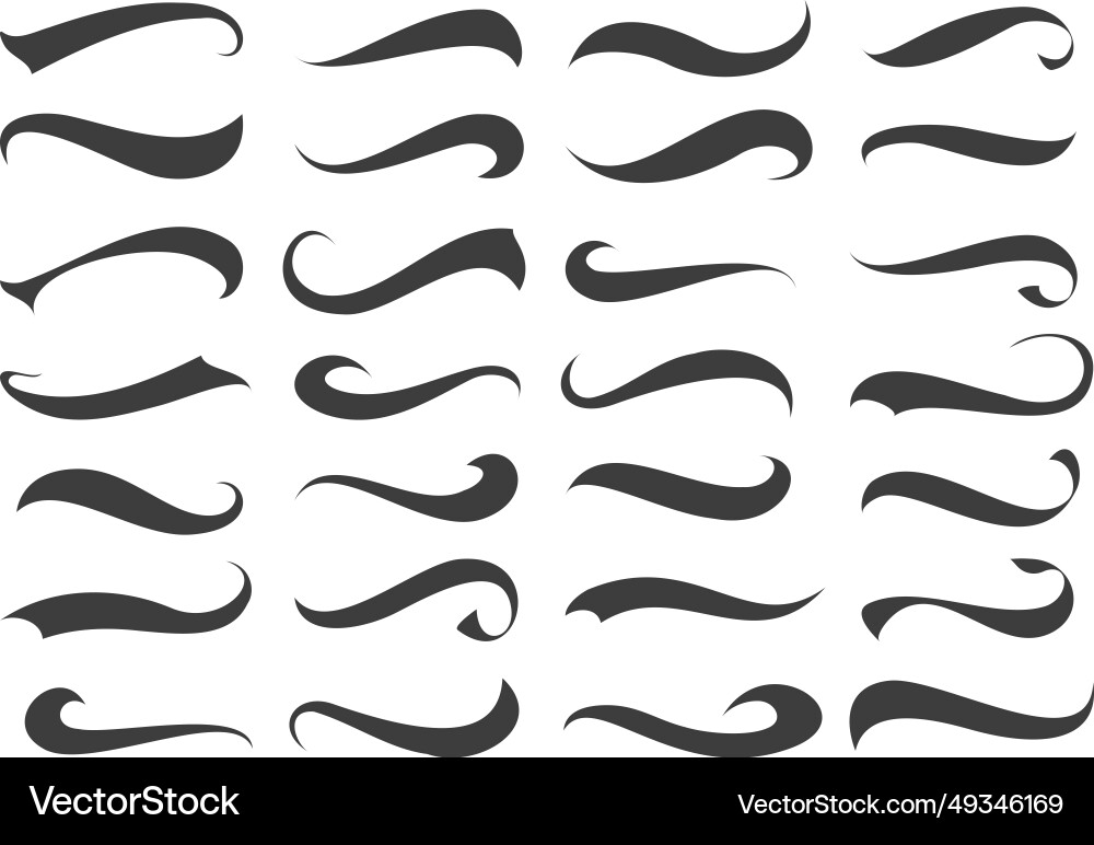 Swash and swoosh tails set Royalty Free Vector Image