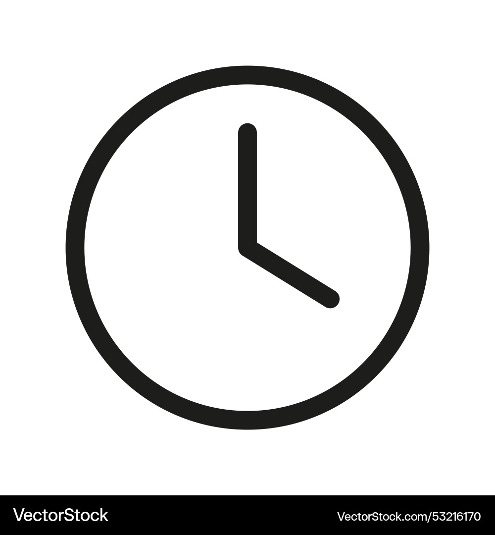 Clock icon outline minimalist time symbol simple Vector Image