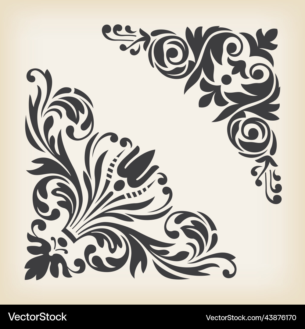 Decorative corners Royalty Free Vector Image - VectorStock