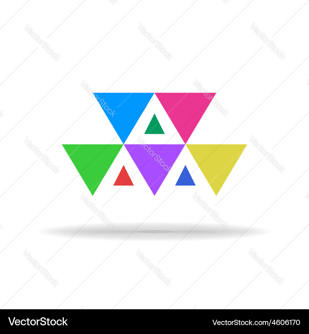 Design logo of the colorful triangles Royalty Free Vector