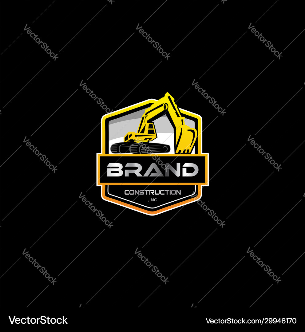 Excavator und Backhoe Logo Design Lizenzfreies Vektorbild