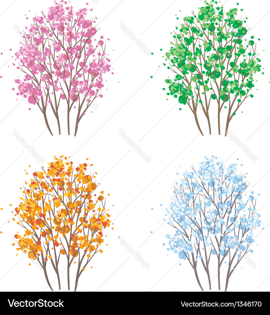Four seasons tree Royalty Free Vector Image - VectorStock