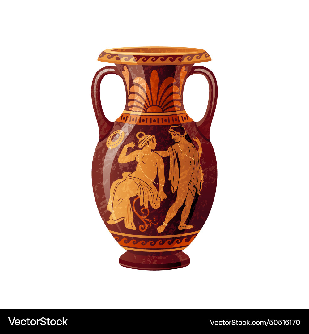 Greek vase ancient pottery 3d antique Royalty Free Vector