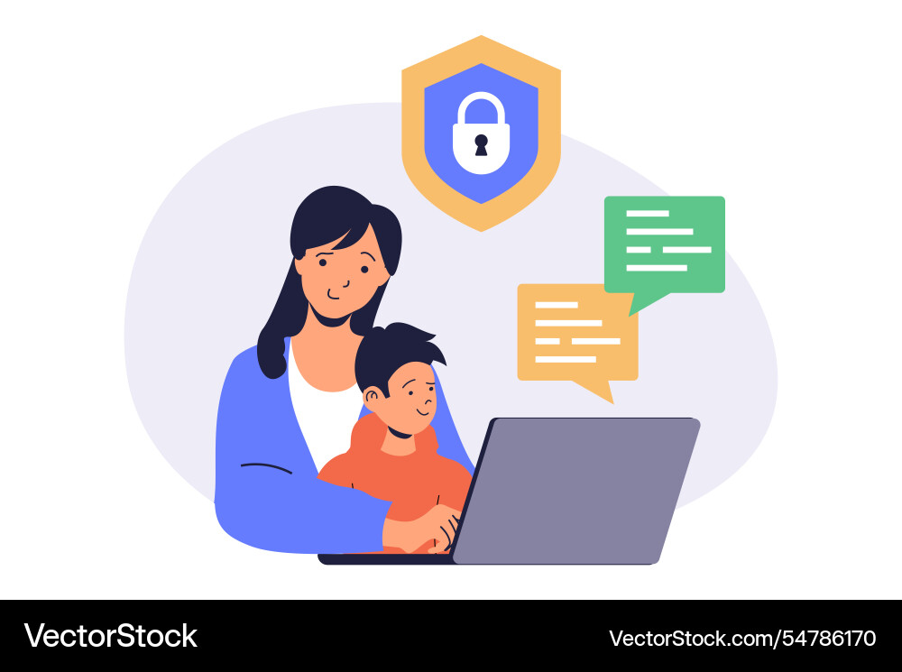 Internet cyber safety for kids web concept Vector Image