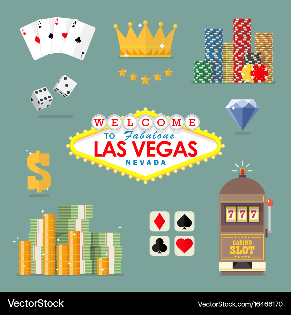 Las Vegas Icon Set - Casino Theme Royalty Free Vector Image