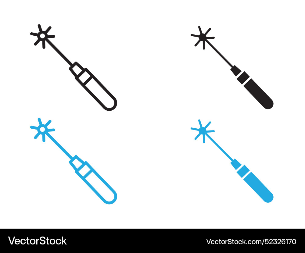 Laser icon black and white outline sign Royalty Free Vector