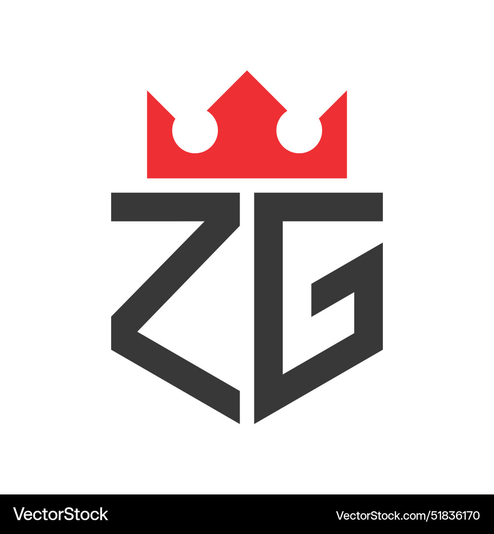 Letter zg crown logo Royalty Free Vector Image