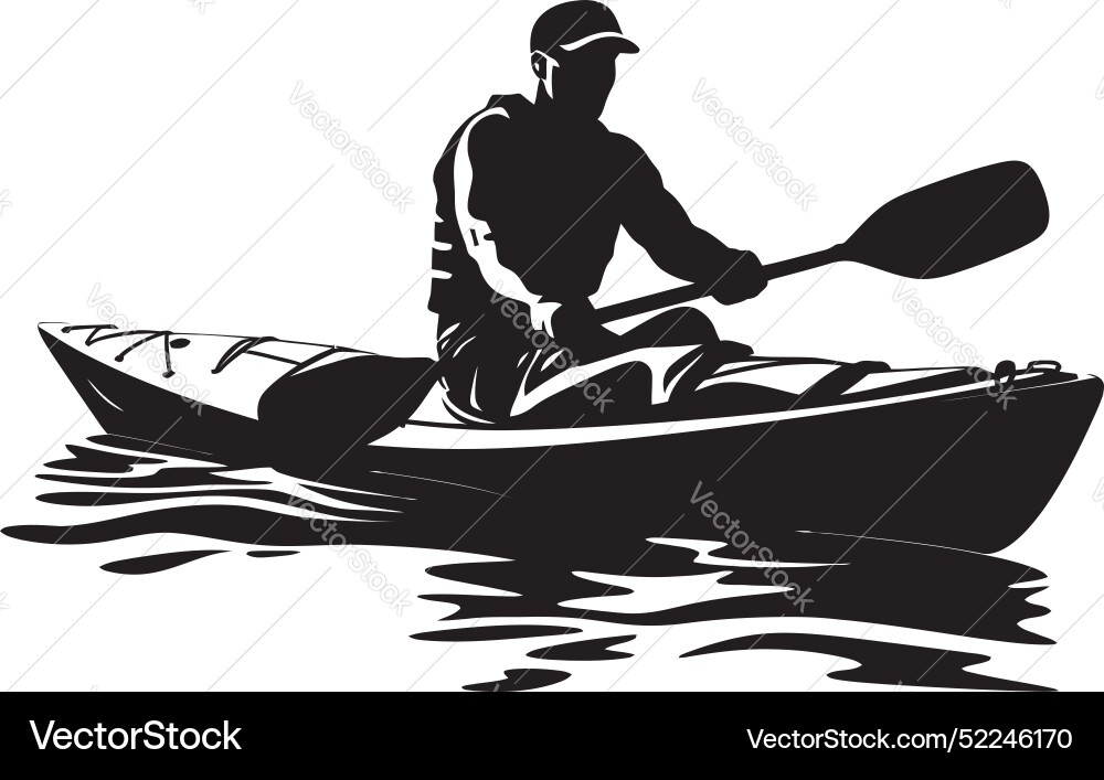 Liquid leisure black logo for the kayak Royalty Free Vector
