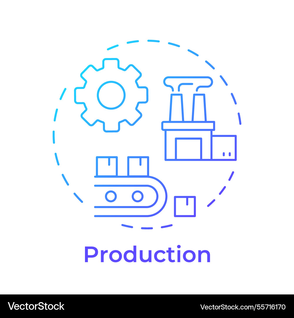 Production blue gradient concept icon Royalty Free Vector