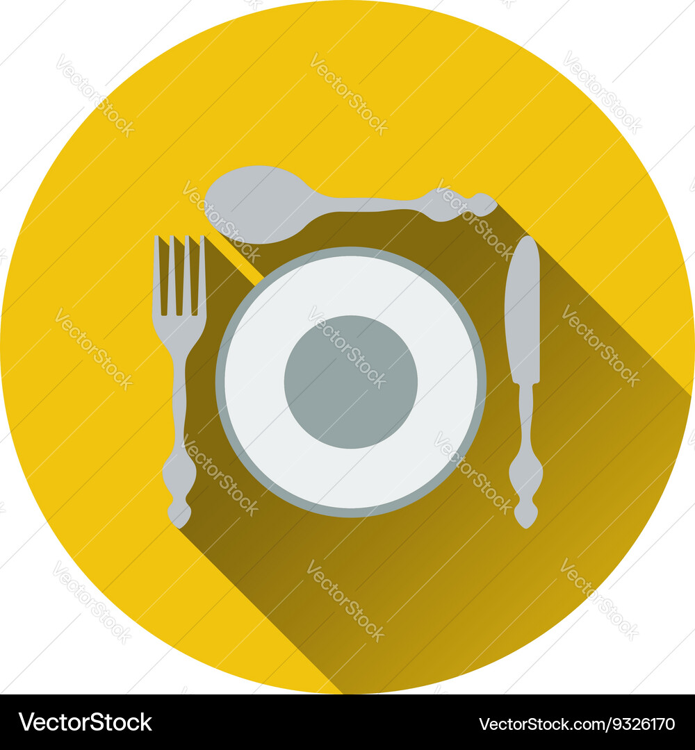 Silverware and plate icon Royalty Free Vector Image