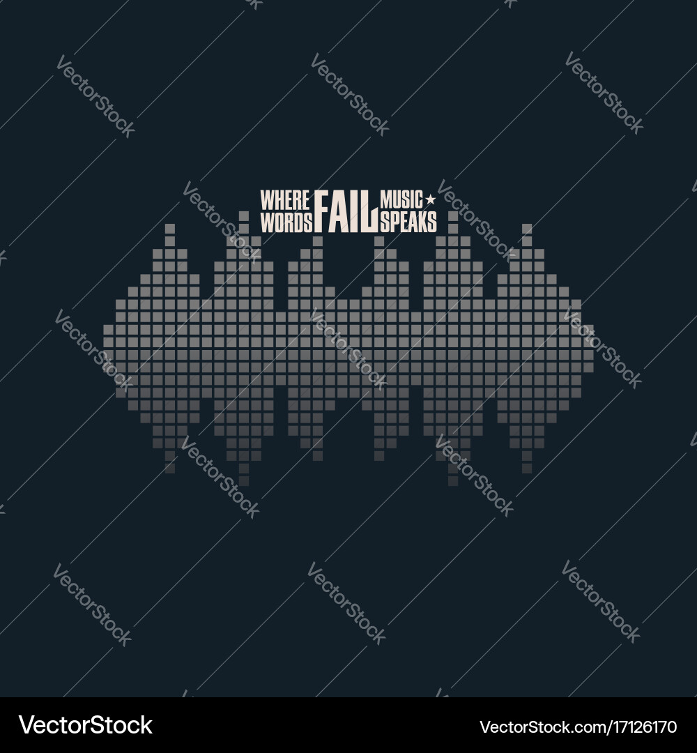 Square sound waveform with lettering where words Vector Image