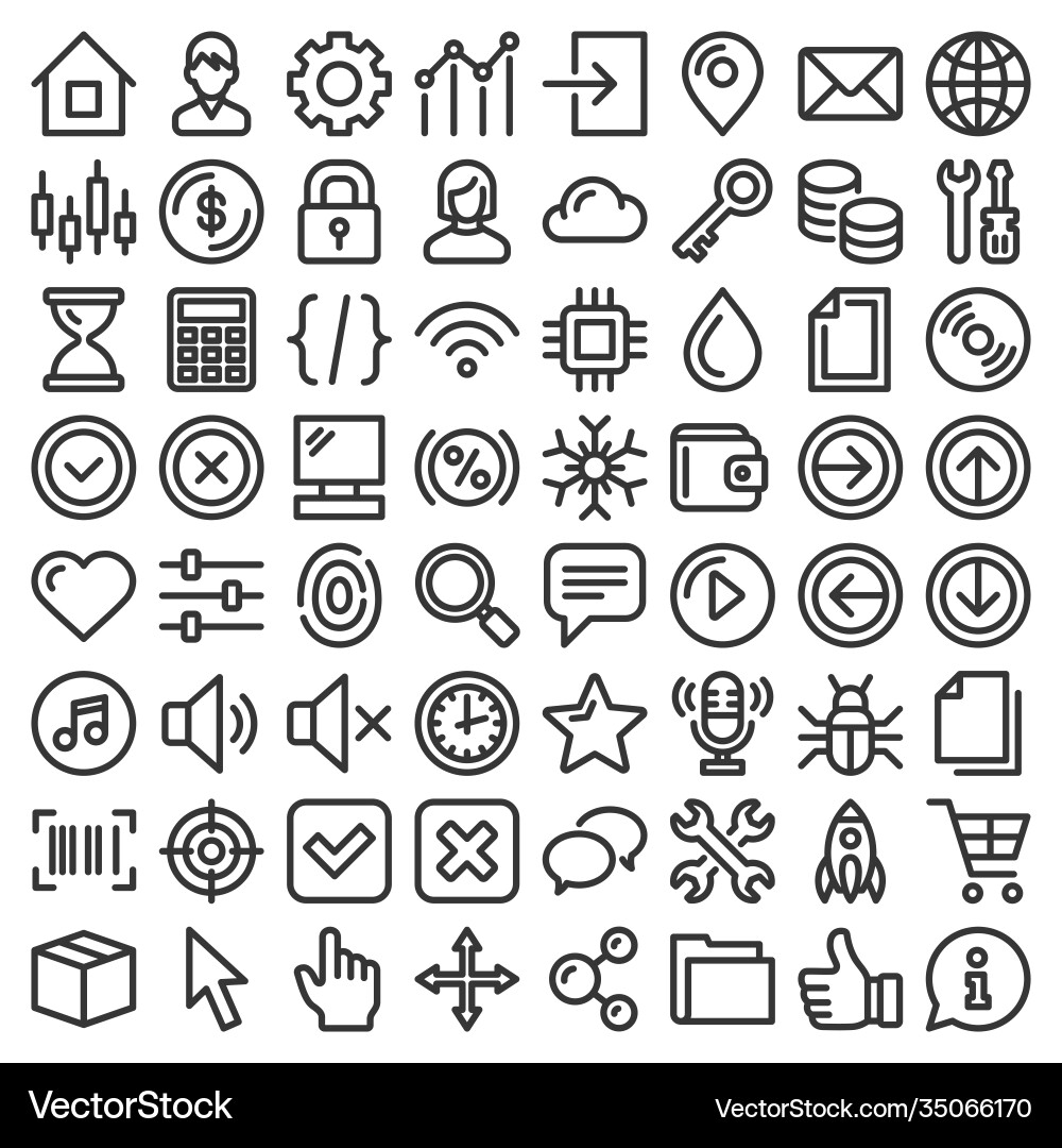 Web gui elements and applications screen icons big