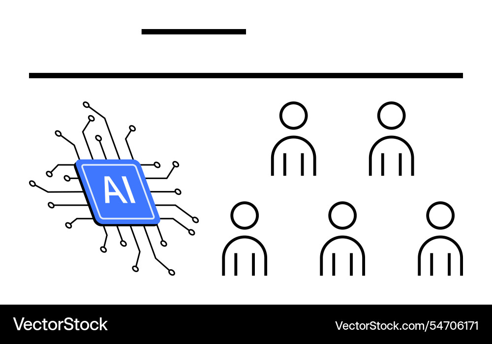 Ai and workforce integration simplifying human Vector Image