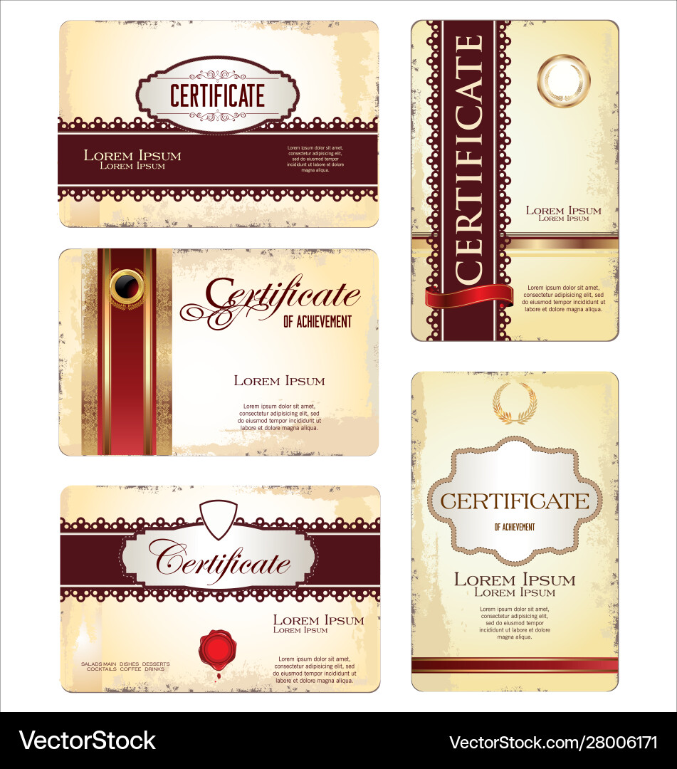 Certificate templates collection 3 Royalty Free Vector Image