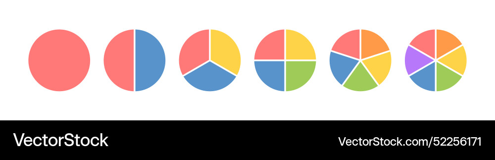 Circle division infographic icon set pie chart Vector Image Circle division infographic icon set pie chart Vector Image
