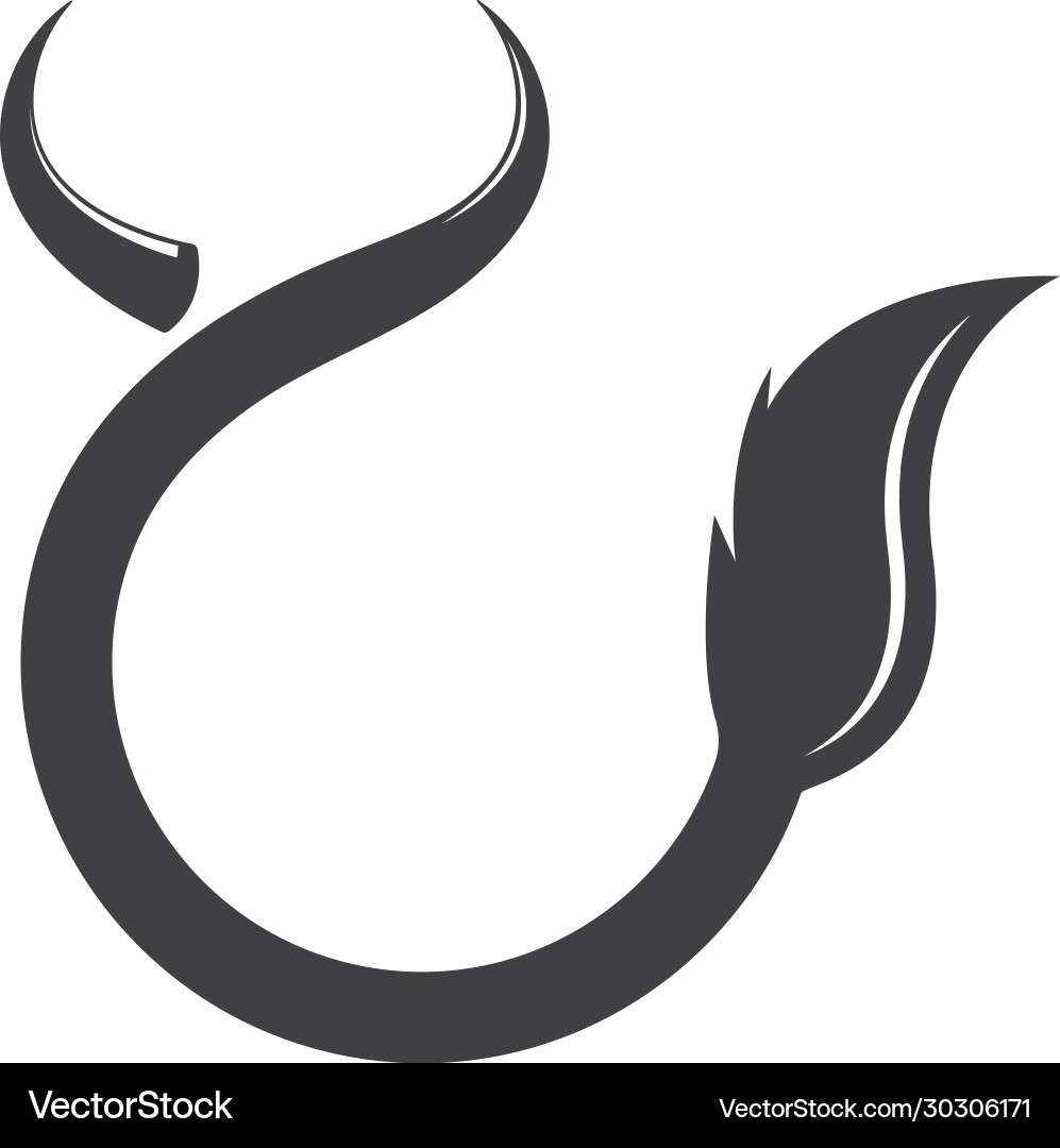 Cow tail logo template Royalty Free Vector Image