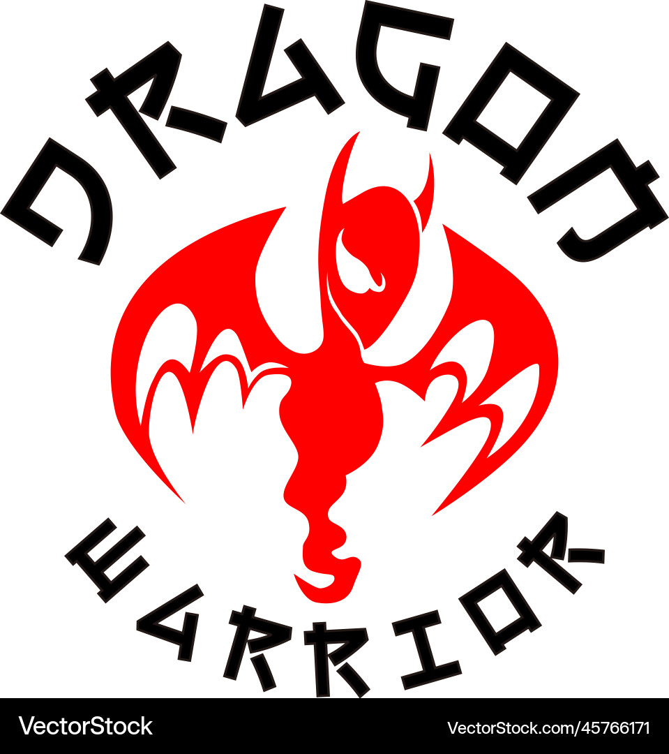 Dragon warrior logo free Royalty Free Vector Image