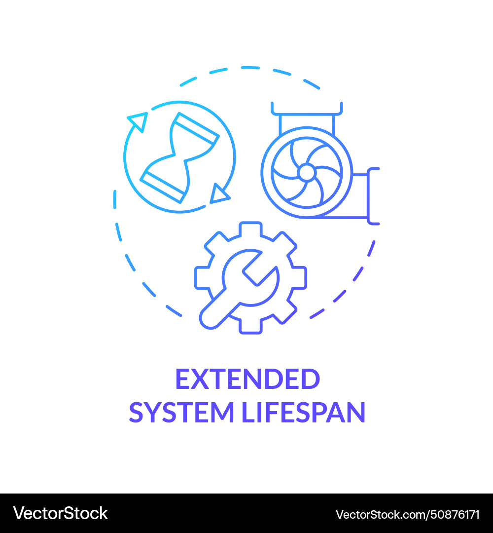 Extended system lifespan blue gradient concept Vector Image