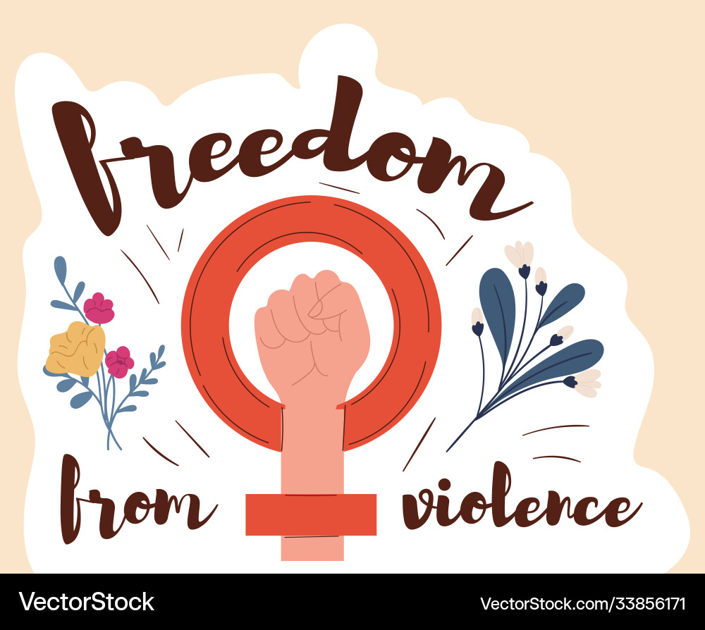 Freedom from violence poster design Royalty Free Vector