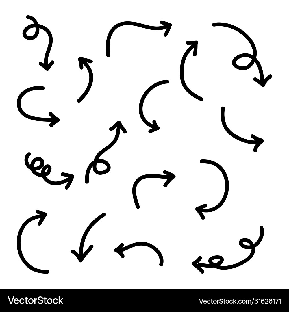 Hand gezeichneter Pfeil Doodle Lizenzfreies Vektorbild