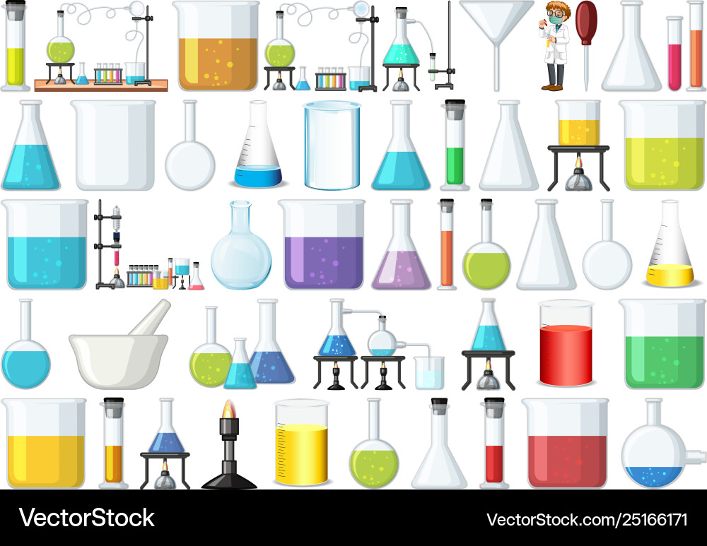 Laboratory Equipment Set Royalty Free Vector Image