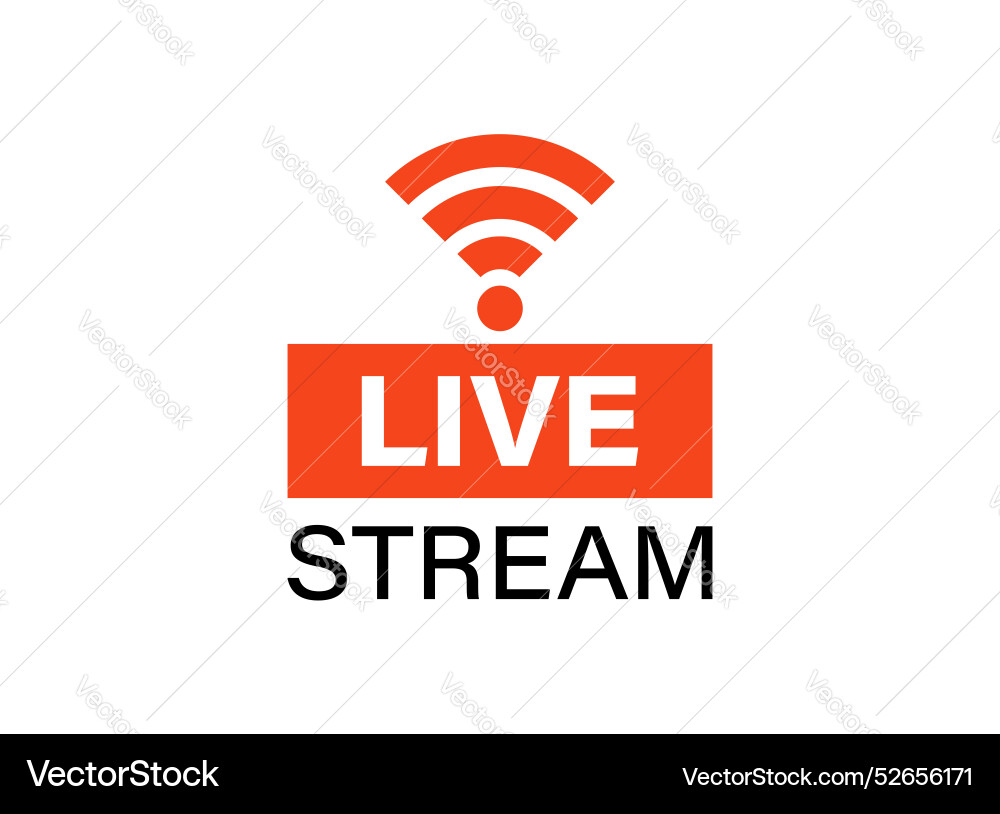 Live stream button icon in flat style webinar Vector Image