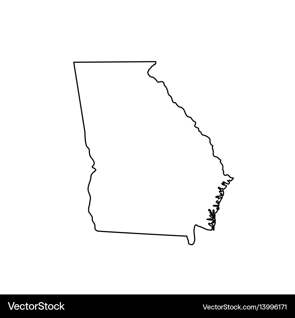 Map of the us state georgia Royalty Free Vector Image