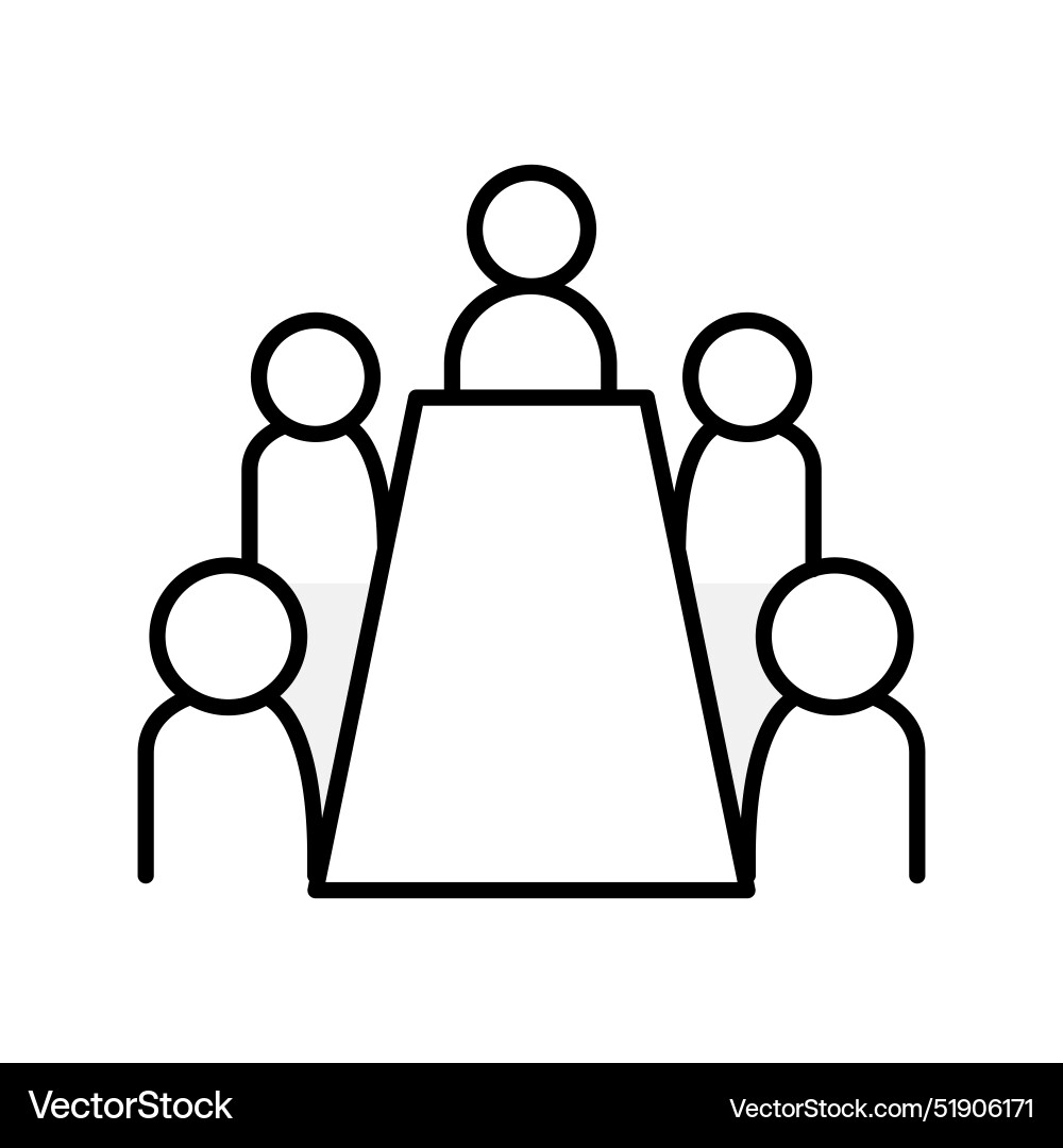 Meeting room icon in thin line style graphic Vector Image