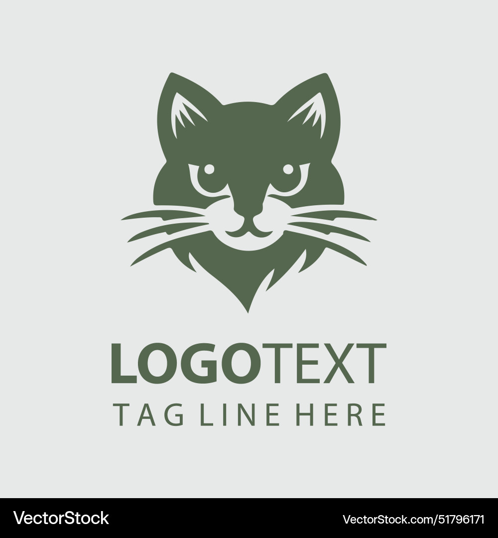 Pet cat logo Royalty Free Vector Image - VectorStock