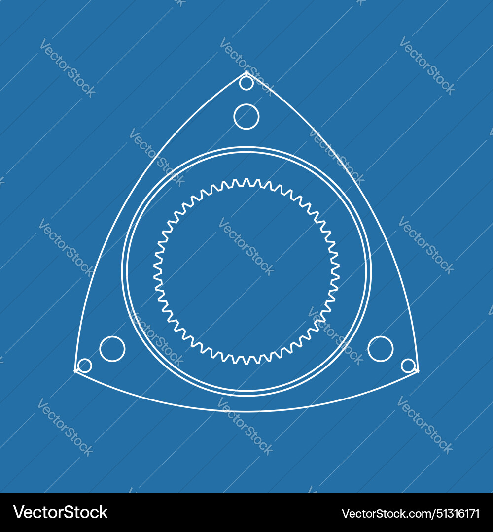 Rotor of rotary wankel engine Royalty Free Vector Image
