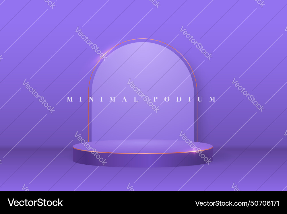 Soft-lit purple podium with elegant design Vector Image
