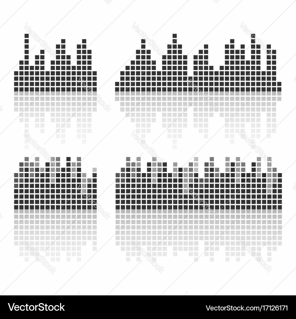 Square sound waveforms music waves logo Royalty Free Vector