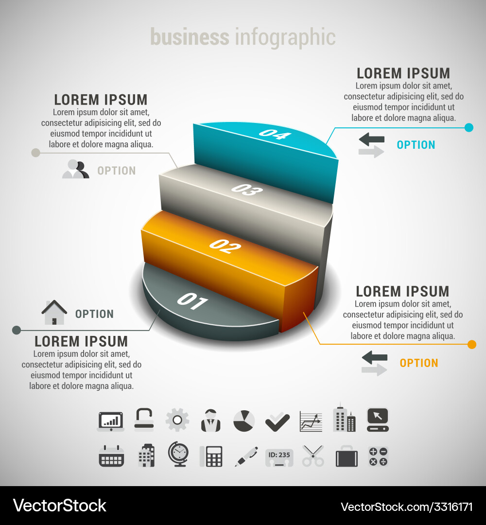Staircase Infographic Royalty Free Vector Image