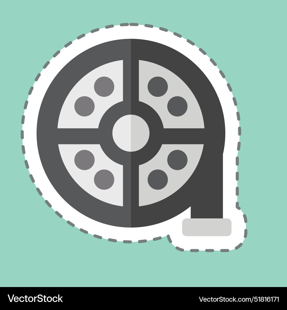 Sticker line cut power steering pump related Vector Image