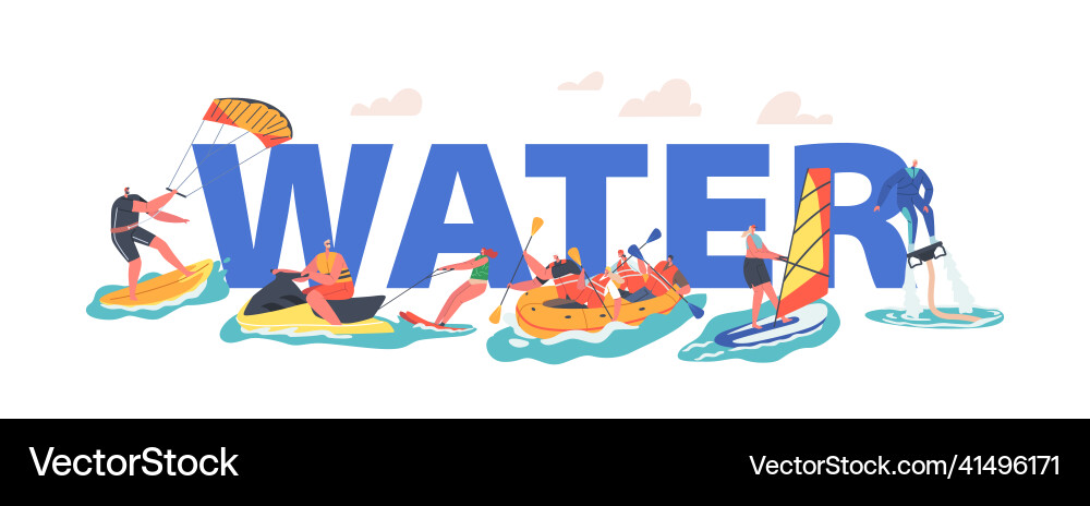 Water activities concept characters summer sports Vector Image