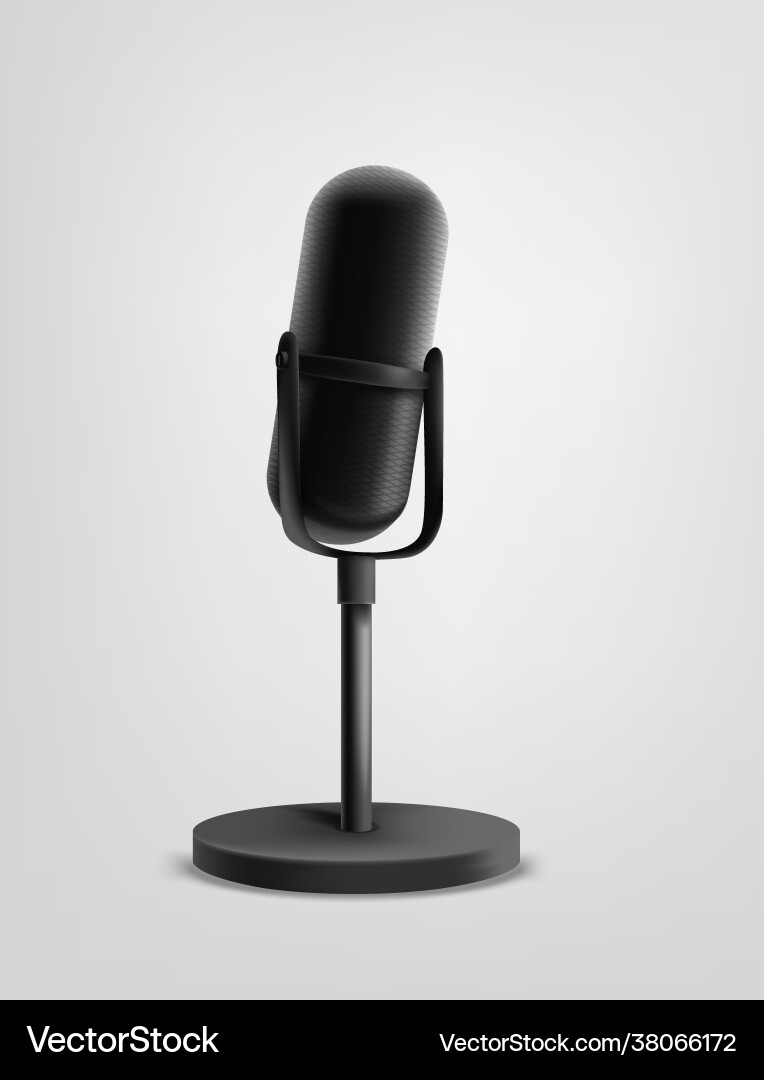 Black voice microphone on a rack Royalty Free Vector Image