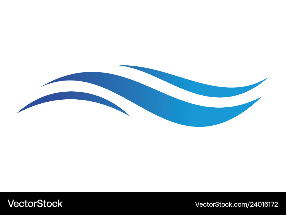Blue sea waves icon logo Royalty Free Vector Image
