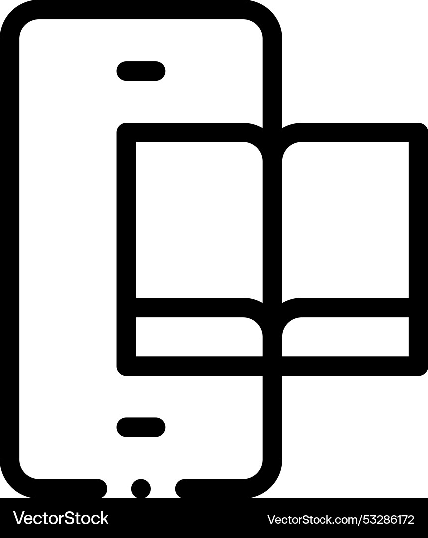 Ebook icon thin linear style design isolated Vector Image