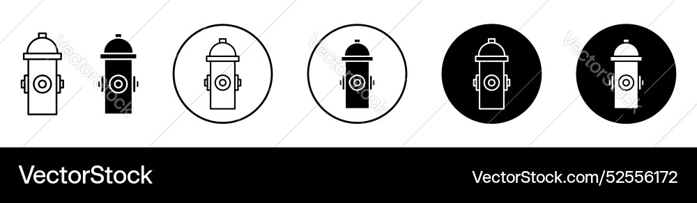 Fire hydrant icon set on white background Vector Image