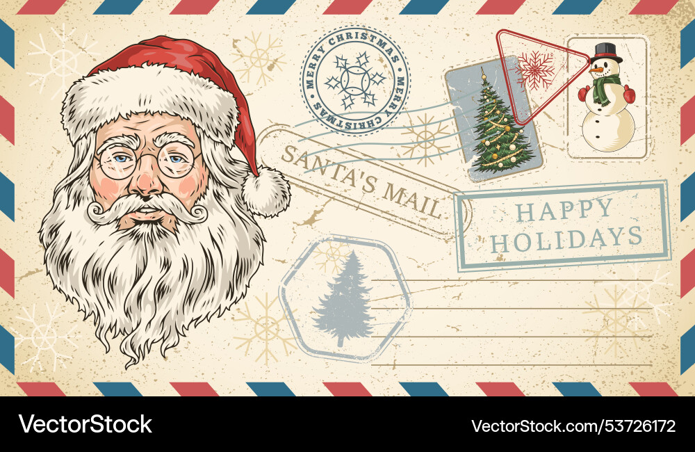 Letter for santa poster colorful Royalty Free Vector Image