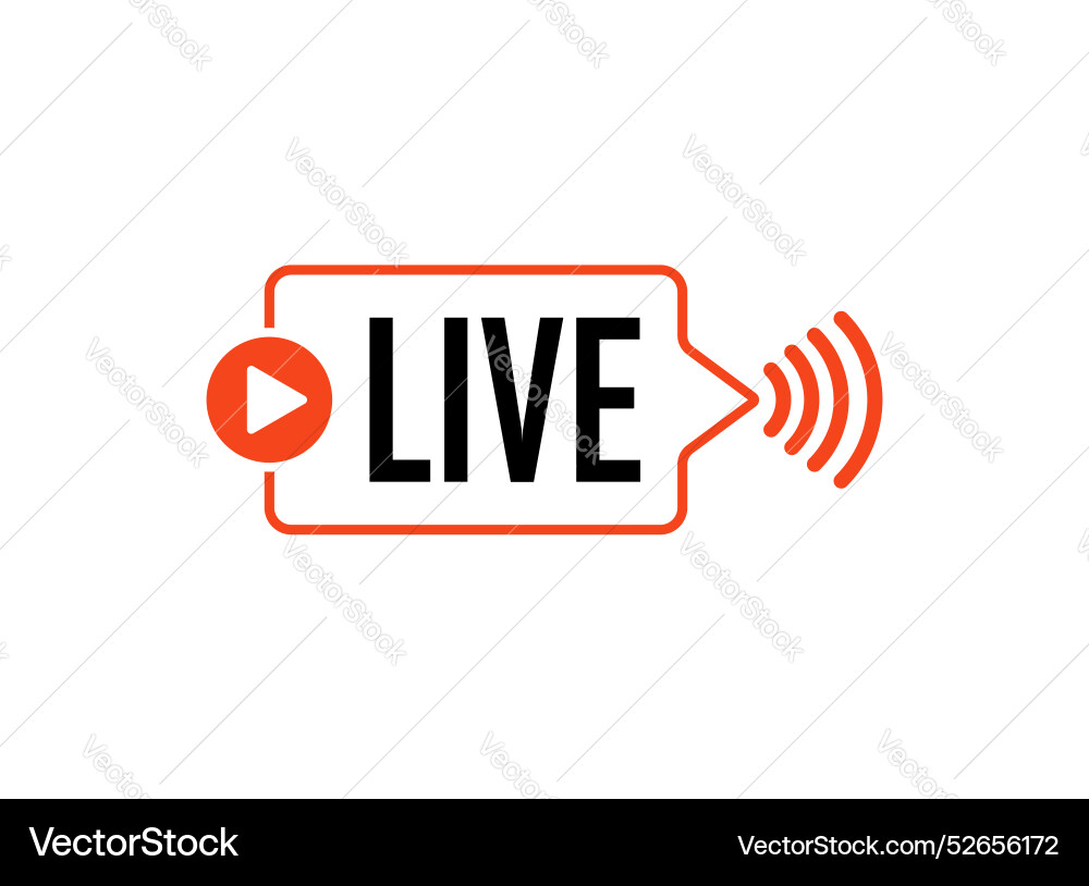 Live stream button icon in flat style webinar Vector Image