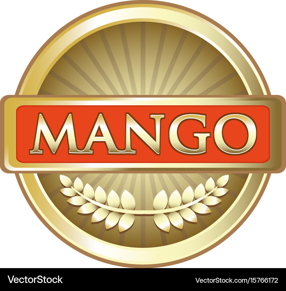 Mango gold label Royalty Free Vector Image - VectorStock