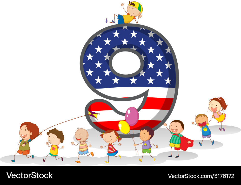 Number 9 Royalty Free Vector Image - VectorStock