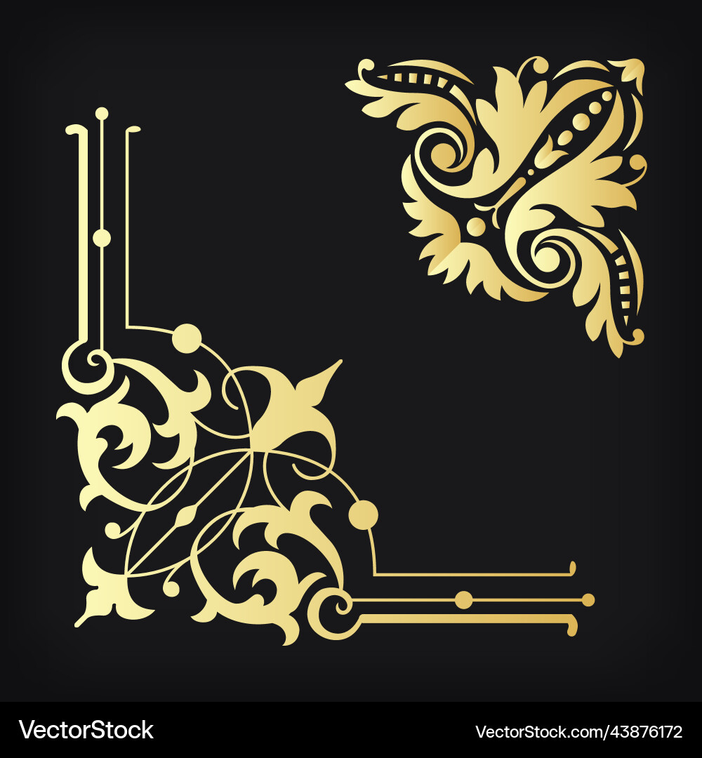 Ornate Decorative Page Corners Royalty Free Vector Image
