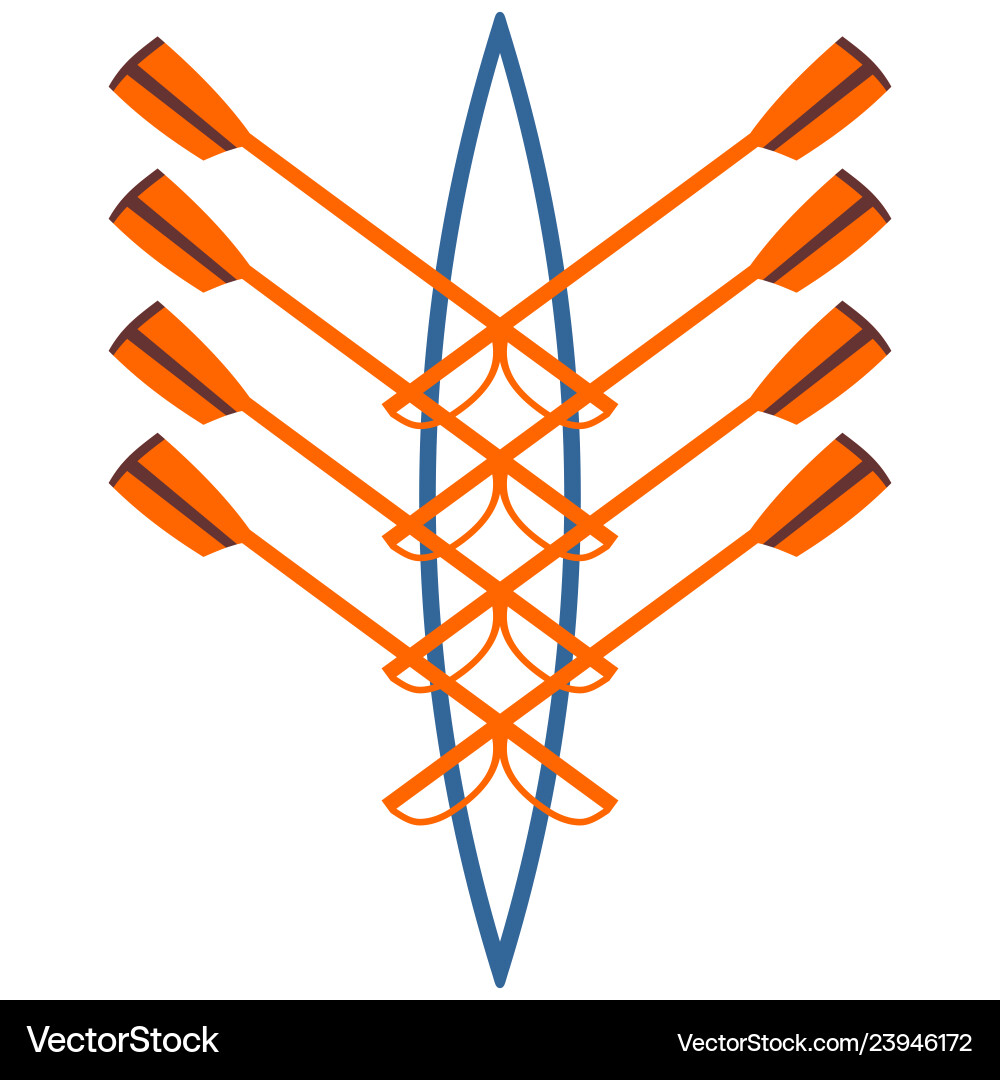 Rowing Club Logo - Orange & Green Royalty Free Vector