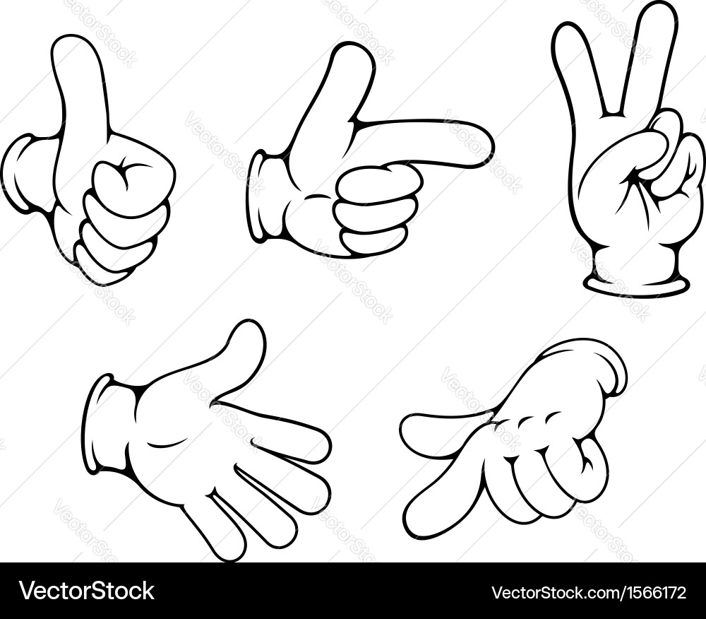 Set of positive hands gestures Royalty Free Vector Image