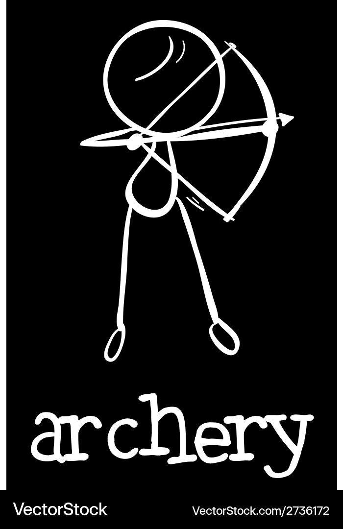 Stickman Archery Practice Royalty Free Vector Image