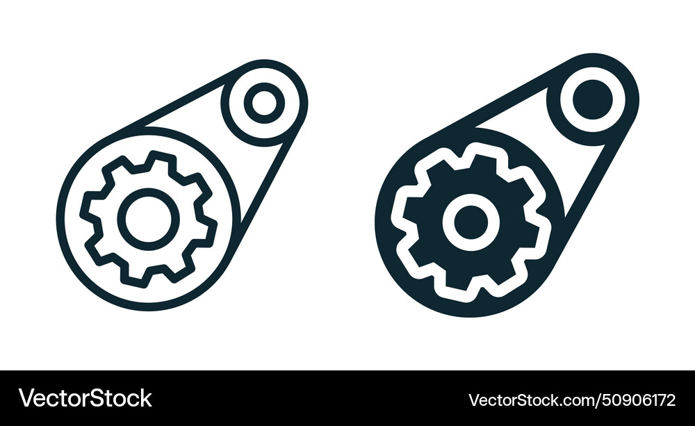 Timing belt icons on white background Royalty Free Vector